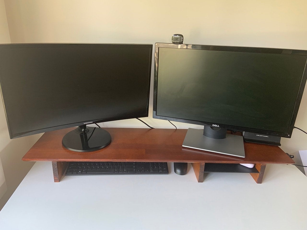 Dual Monitor table for screen raiser stand desktop table monitor stand ...